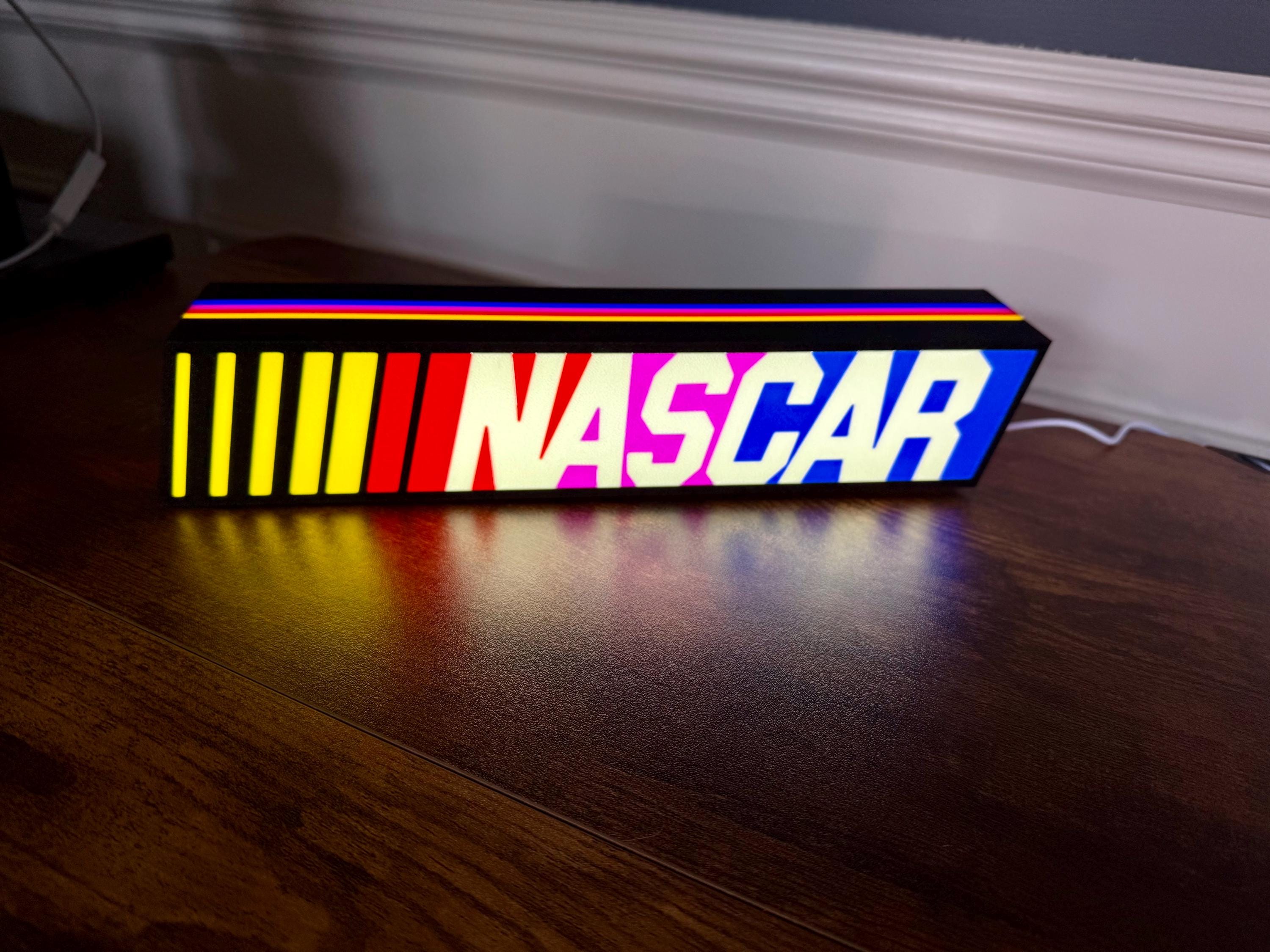 NASCAR LED Sign: 3D Printed Wall Decor for Race Car Fan - Etsy