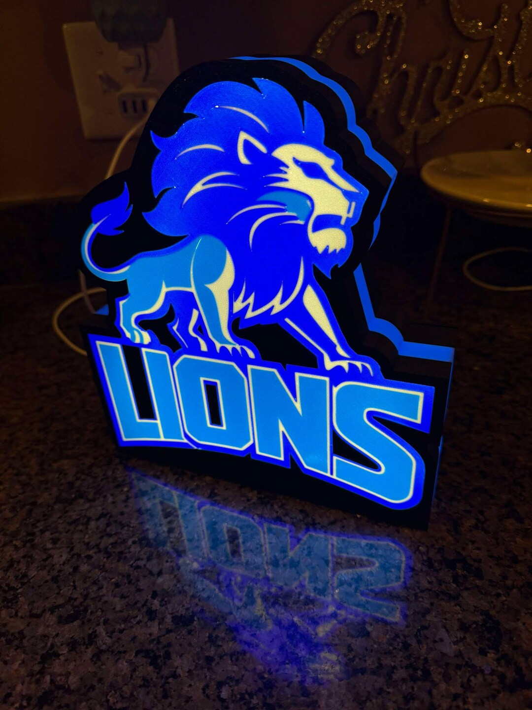 Lions LED Sign | Wall Decor | Football Sign | Gift for Him | Mancave ...