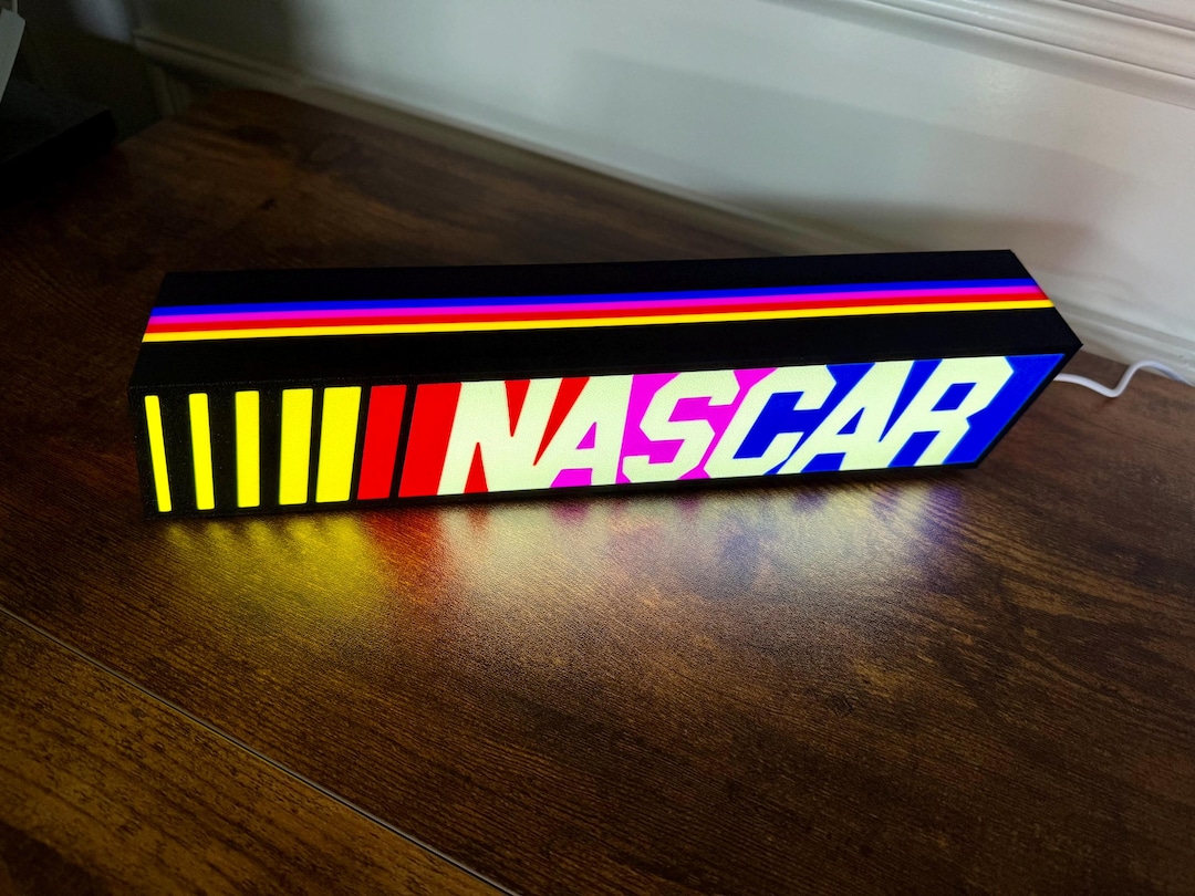 NASCAR LED Sign: 3D Printed Wall Decor for Race Car Fan - Etsy
