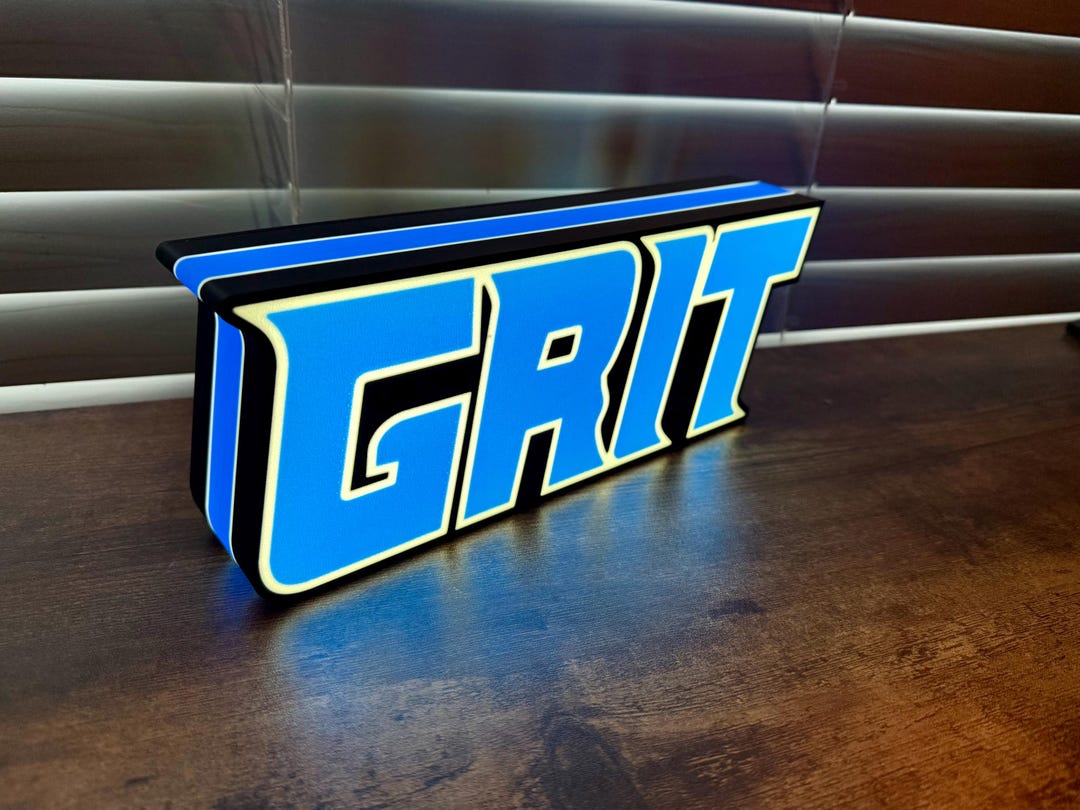 GRIT LED Sign - Detroit Lions Decor - USB Powered Mancave Light - Etsy