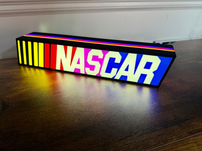 NASCAR LED Sign: 3D Printed Wall Decor for Race Car Fan - Etsy