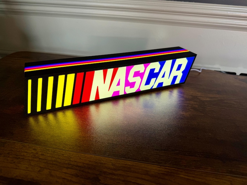 NASCAR LED Sign: 3D Printed Wall Decor for Race Car Fan - Etsy