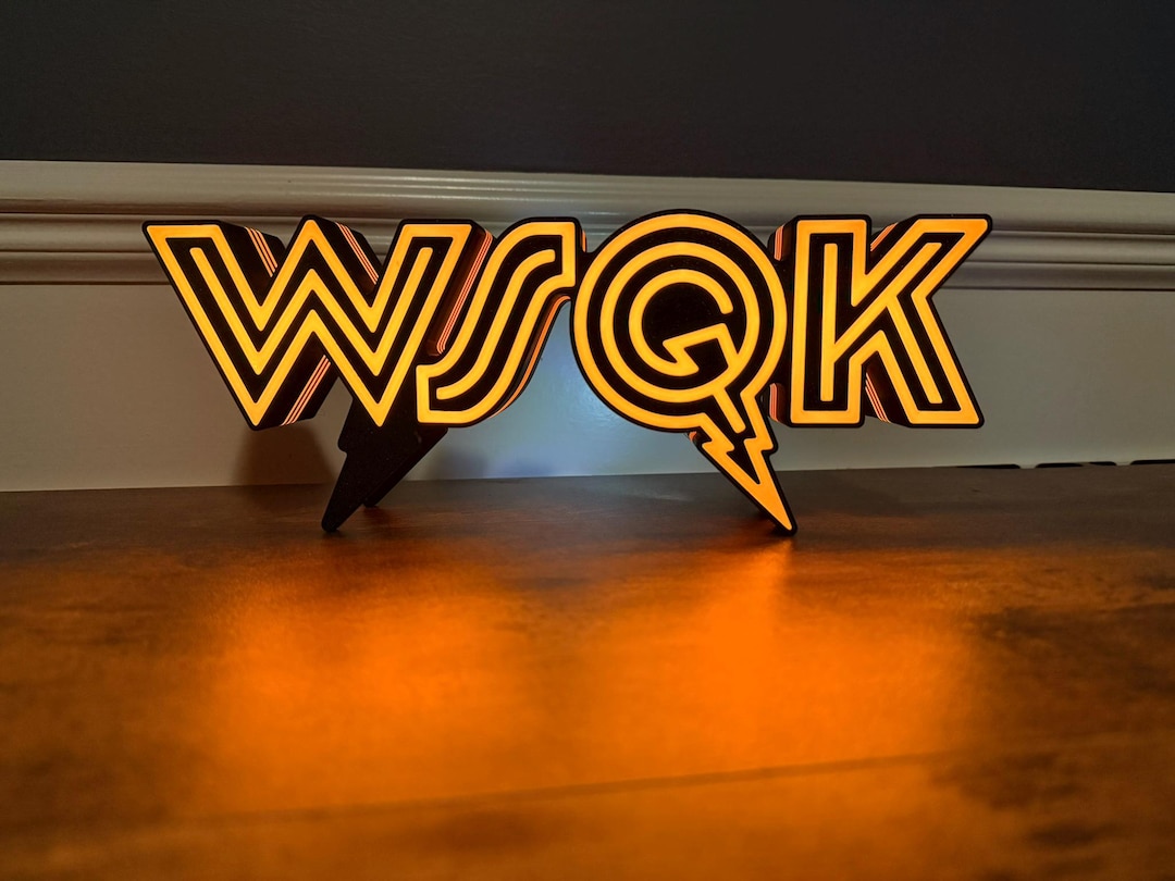 WSQK Radio Station Stranger LED Sign: Wall Decor, Mancave Accessory ...