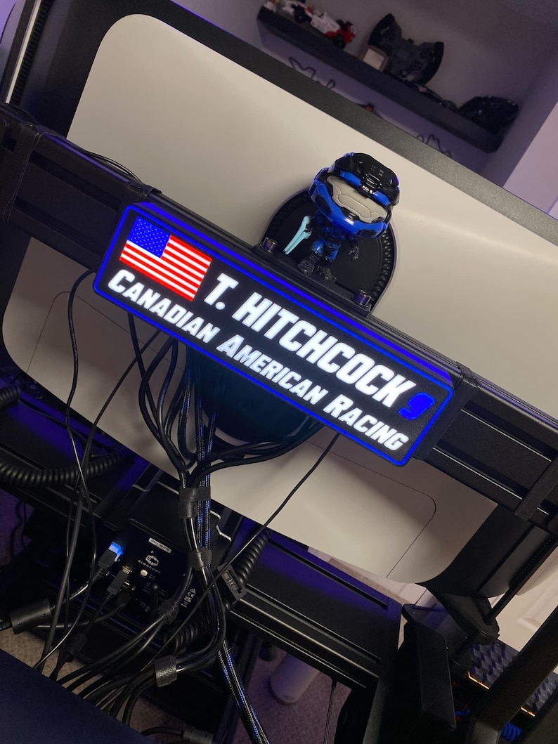 Personalized Lit Sim Racing Driver Name and Number Sign | LED | Plate ...