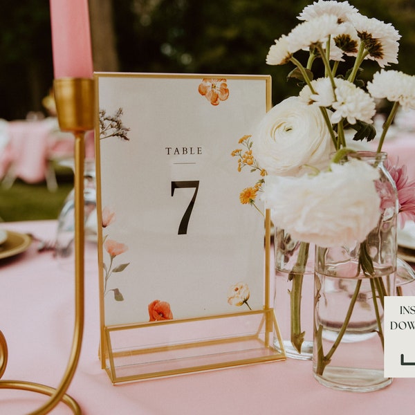 Floral Table Number - Etsy