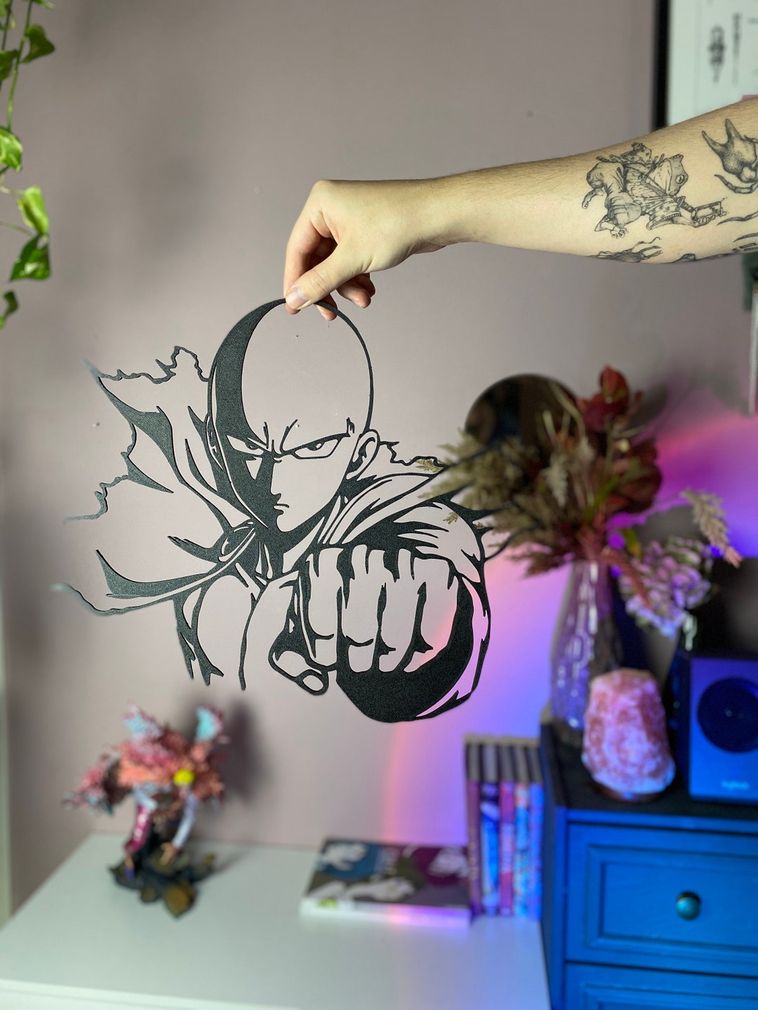 Saitama One Punch Man 3D Wall Mural Wall Decoration One Punch Man Anime ...