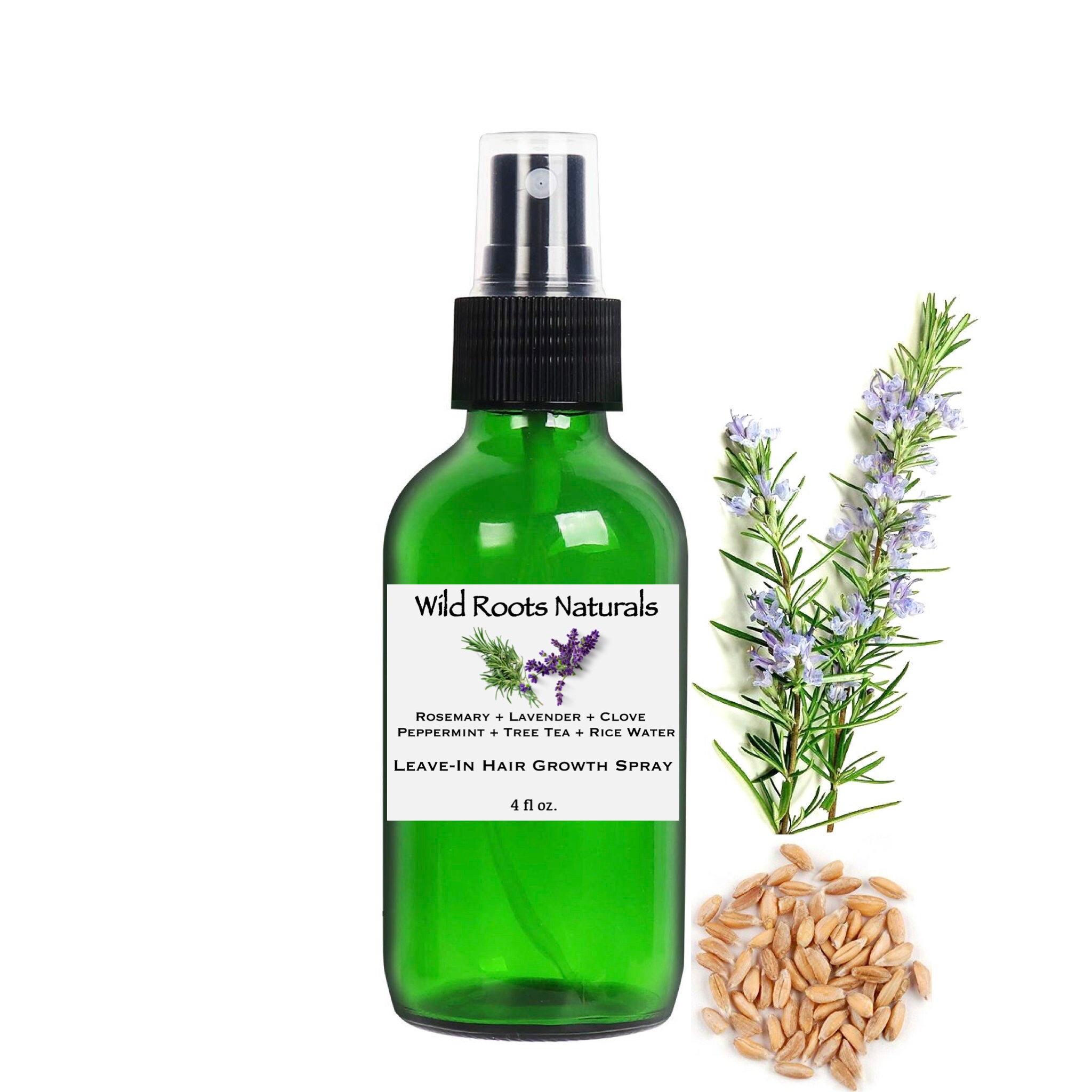 Organic Rosemary Hair Growth Spray, Rice Water Hair Spray, Clove Hair ...