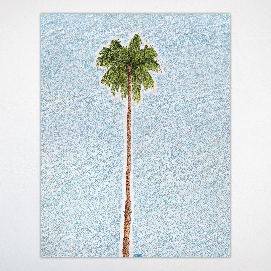 Original Acrylic Palm Tree Painting – Minimal Coastal Wall Art, One of ...