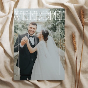 Editable Elopement Announcement With Pictures ∙ Reception Invitation ∙ ...