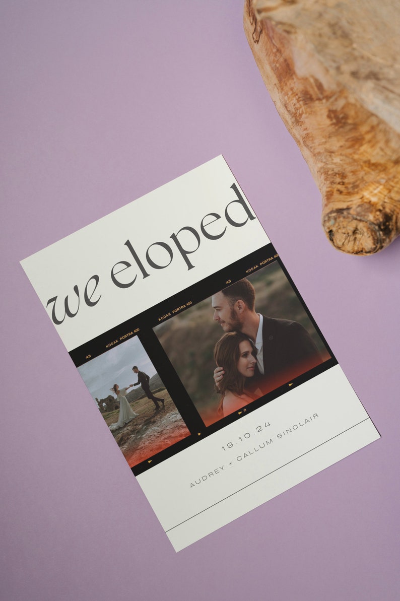 Elopement Announcement Download ∙ Reception Invitation ∙ We Eloped ∙ ...