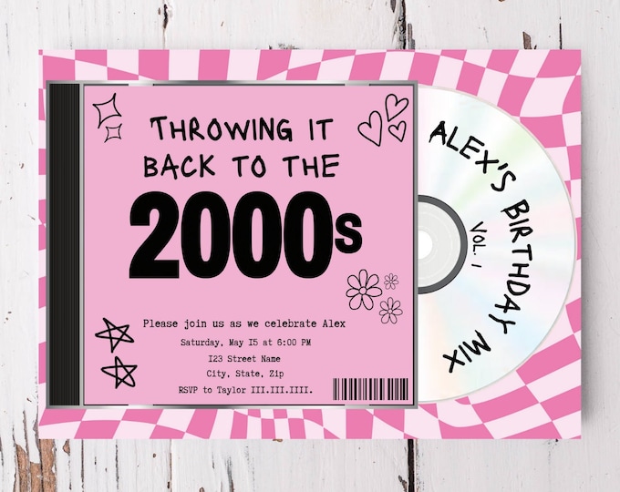 Digital Y2K Birthday Party Mix Invitation Y2k Party Y2K CD - Etsy