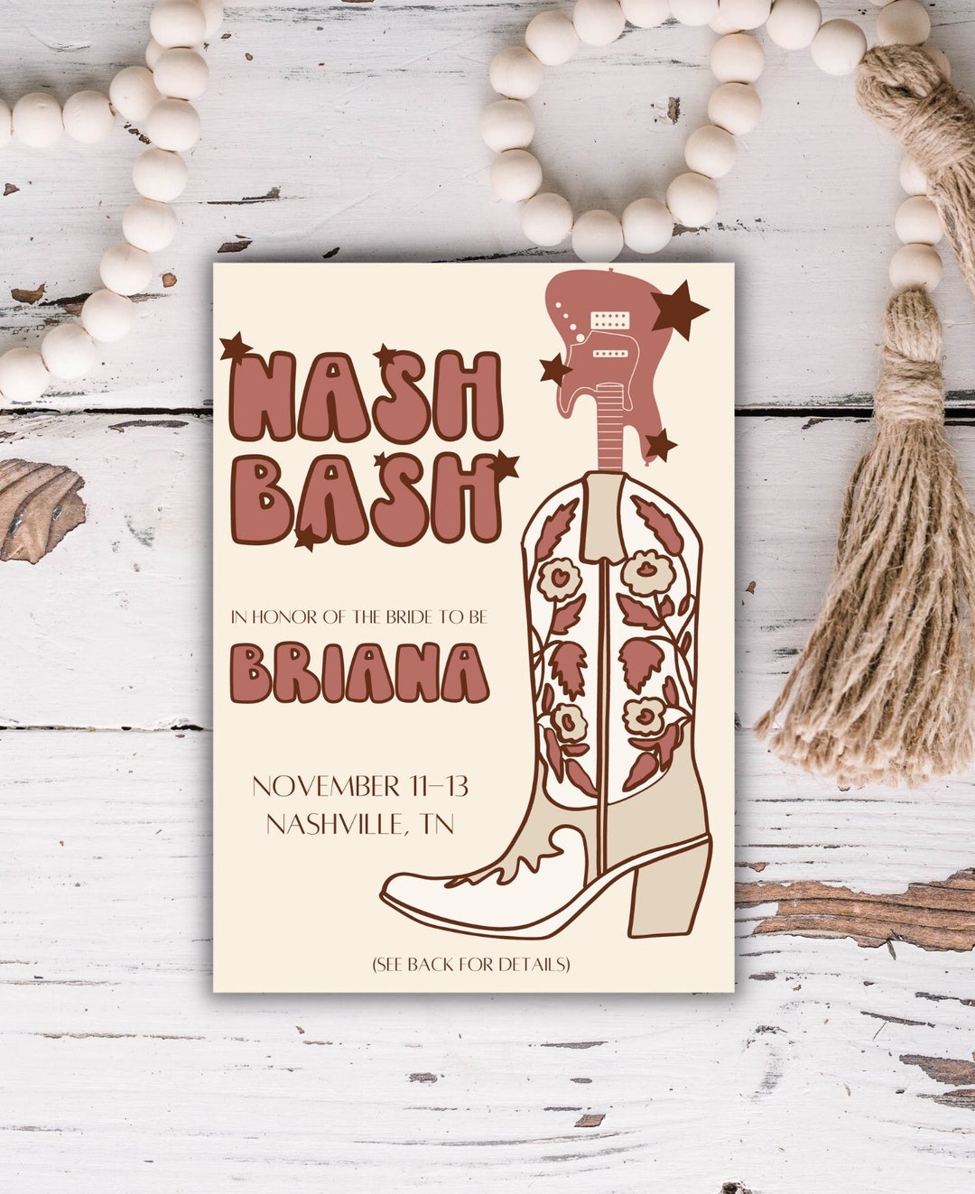 Nashville Bachelorette Invitation: Space Cowgirl, Last Disco (digital ...