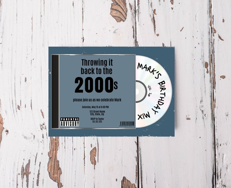 Y2K Birthday Party Invitation: 2000s CD Mix (digital) - Etsy