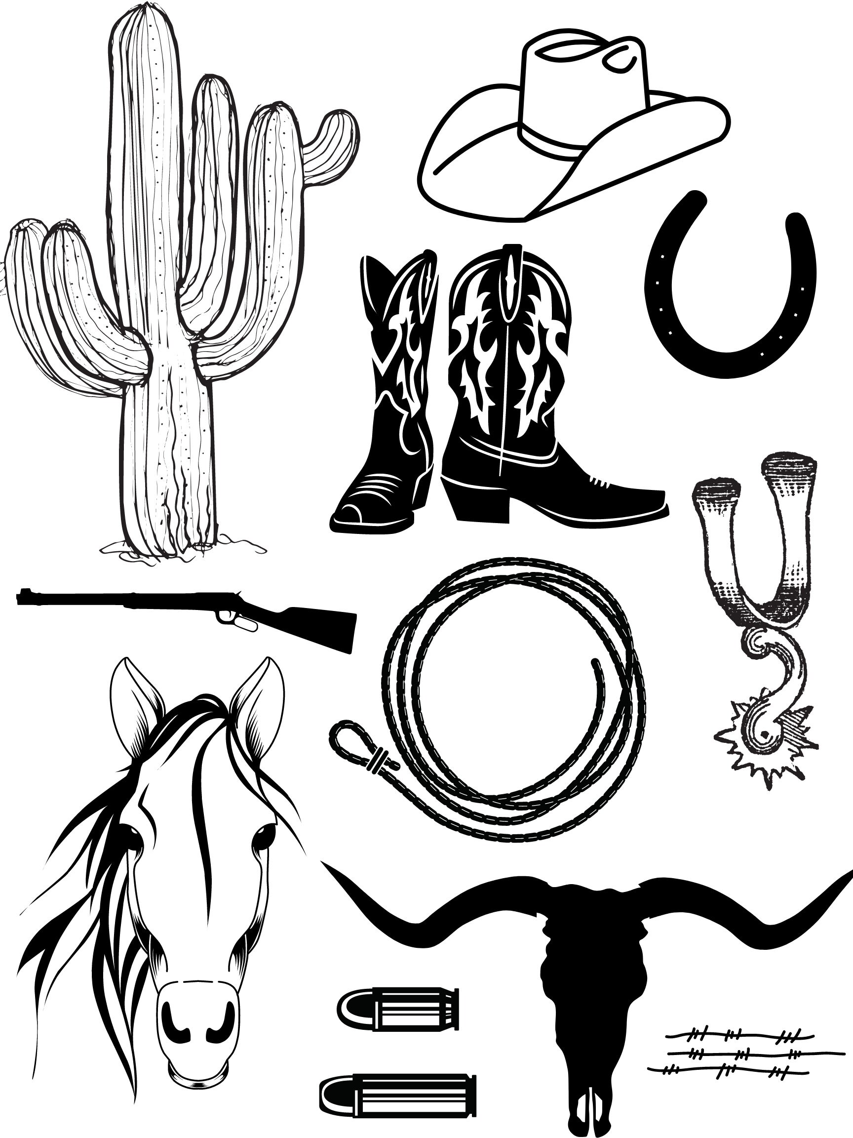 Digital Western Aesthetic Collage Wall Print - Western Wall Print -western Collage-western ...