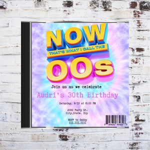 Digital 2000s Theme Birthday Invitation Now CD Invitation Throwback ...