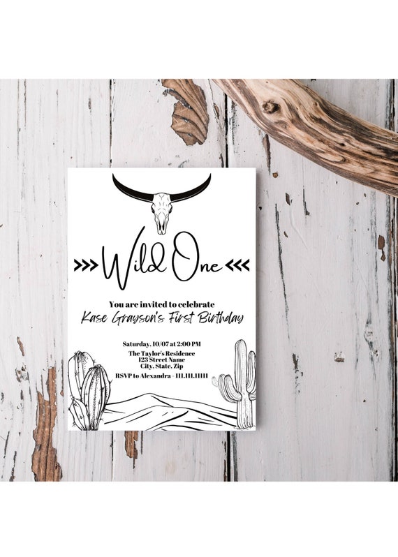 Digital Wild One Birthday Invitation Wild One Invitation - Etsy