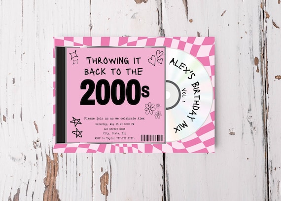Digital Y2K Birthday Party Mix Invitation Y2k Party Y2K CD - Etsy