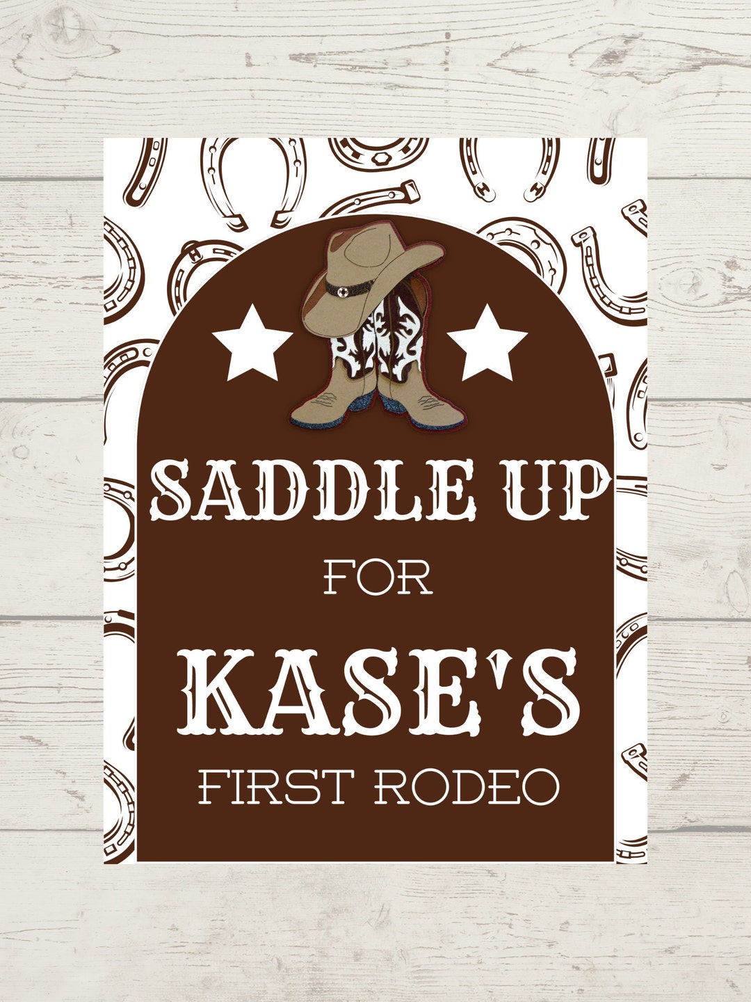 First Rodeo Birthday Sign: Western Cowboy Party Decor (digital Download ...