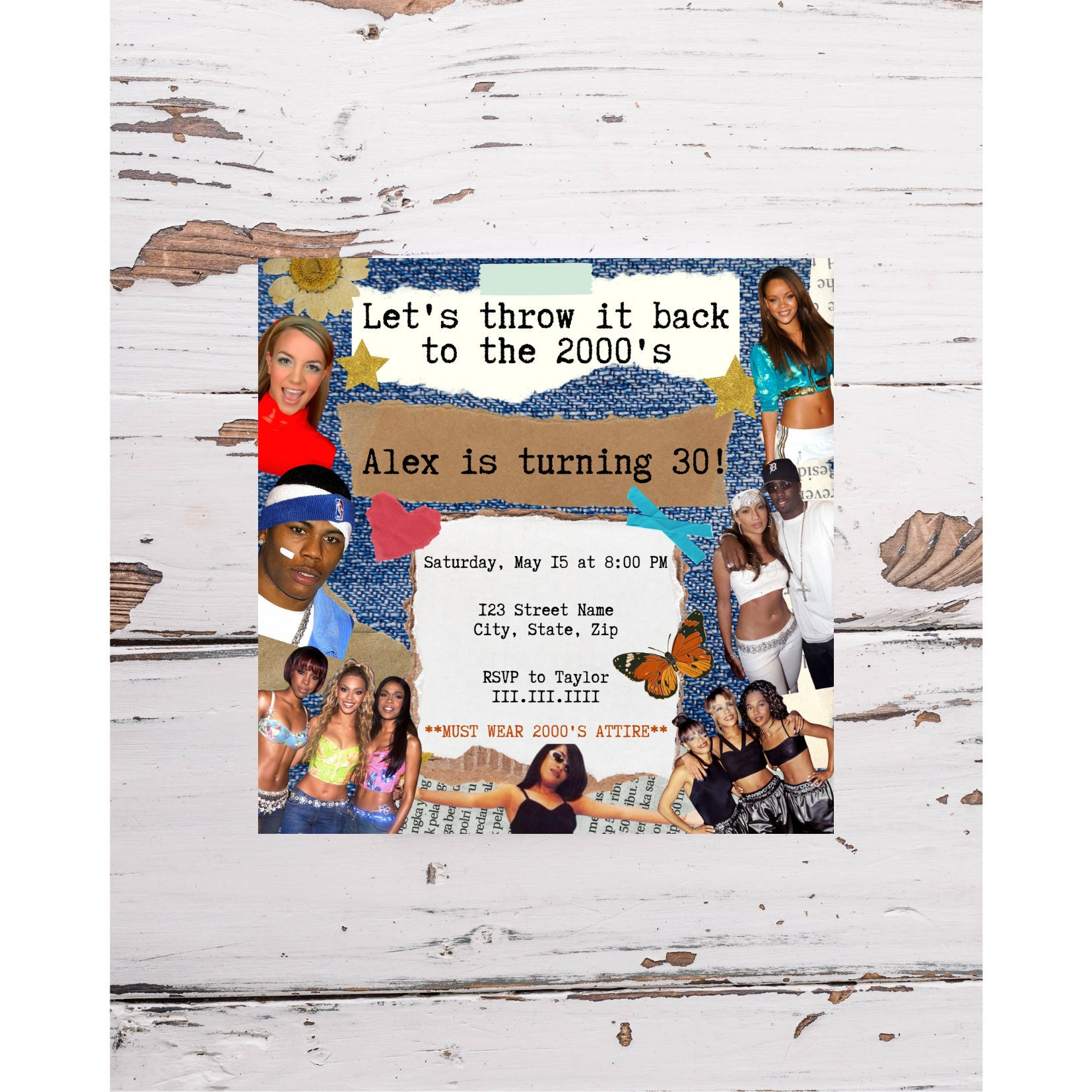 Digital 2000s Themed Party Invitation - Y2K Party - 2000s Scrapbook ...