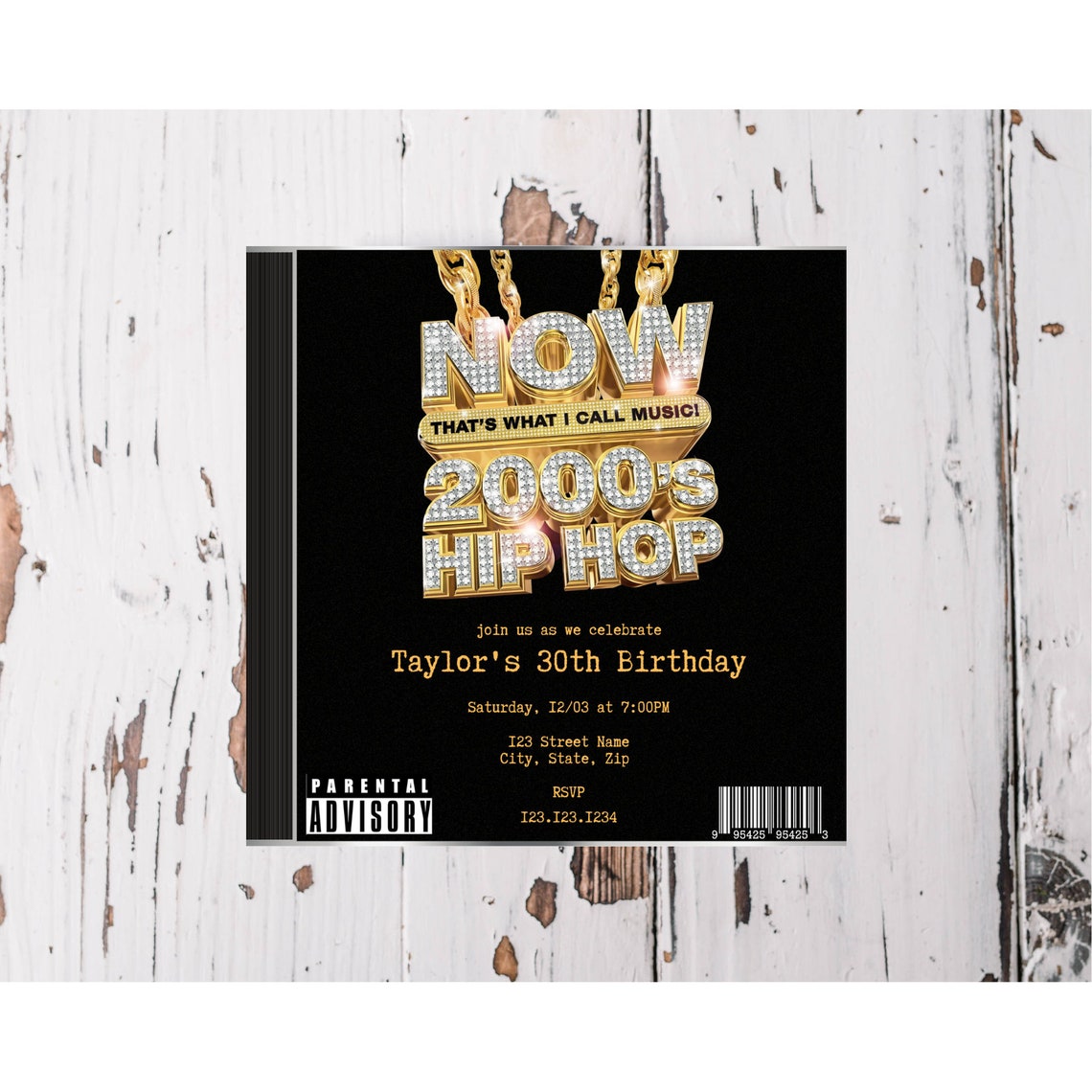 Digital Now CD Birthday Invitation - 2000s Theme - Now CD - Y2K ...