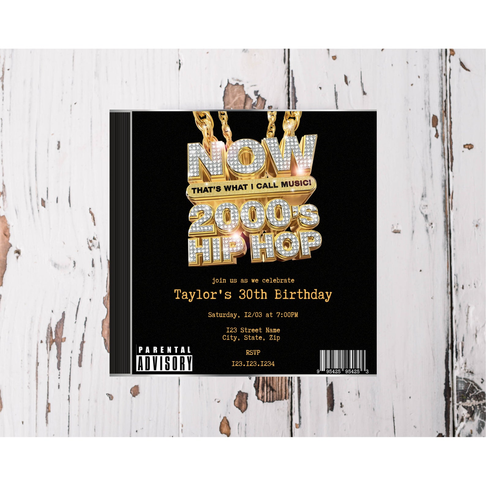 Digital Now CD Birthday Invitation - 2000s Theme - Now CD - Y2K ...