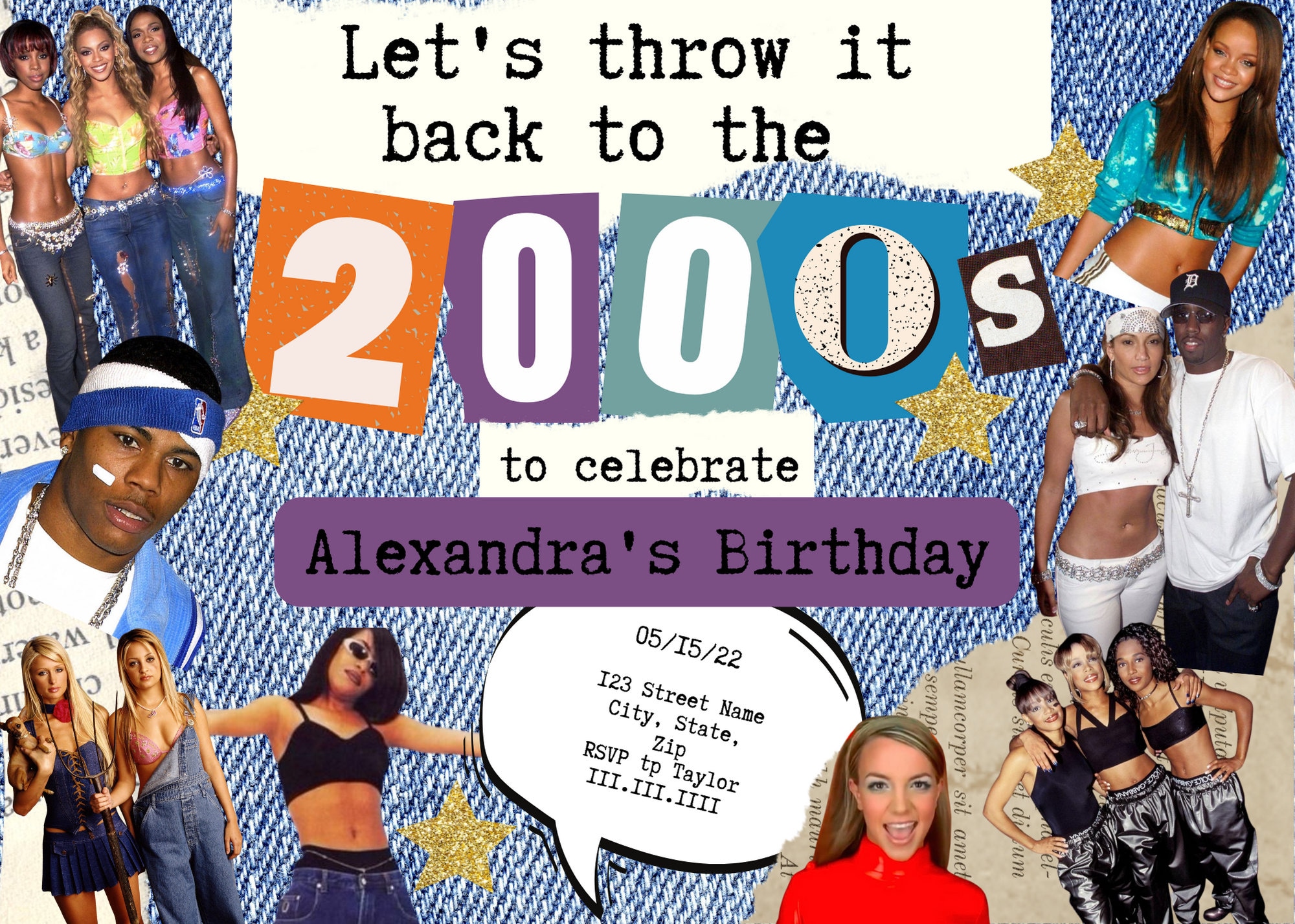 Digital 2000s Themed Party Invitation - Y2K Party - Editable Template ...