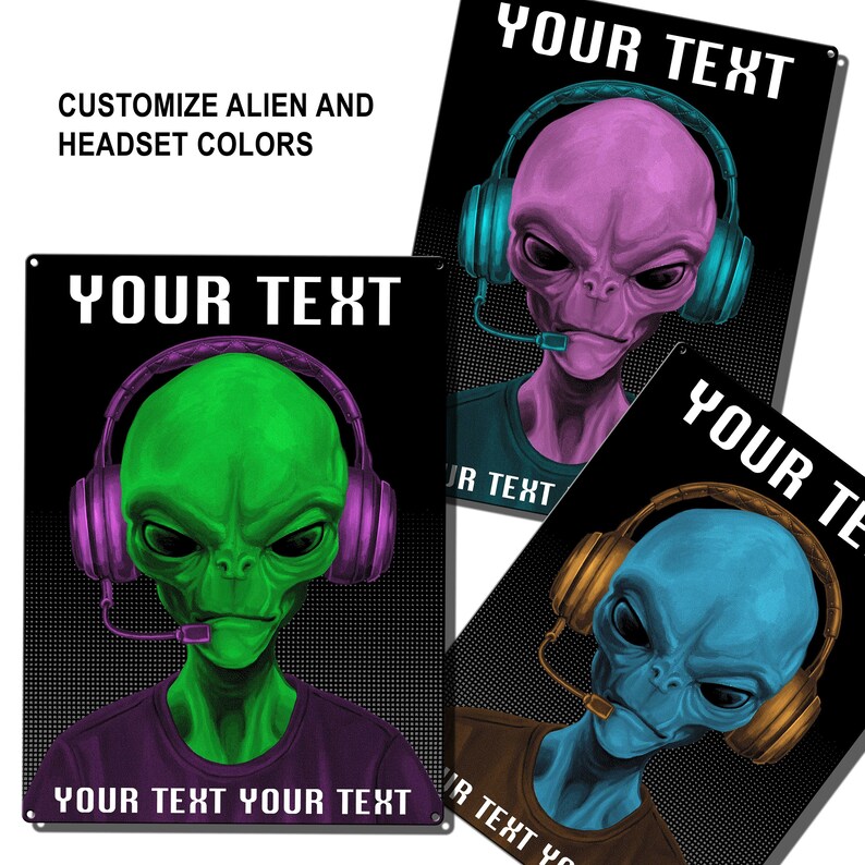 Alien Gamer Custom Metal Sign - Etsy
