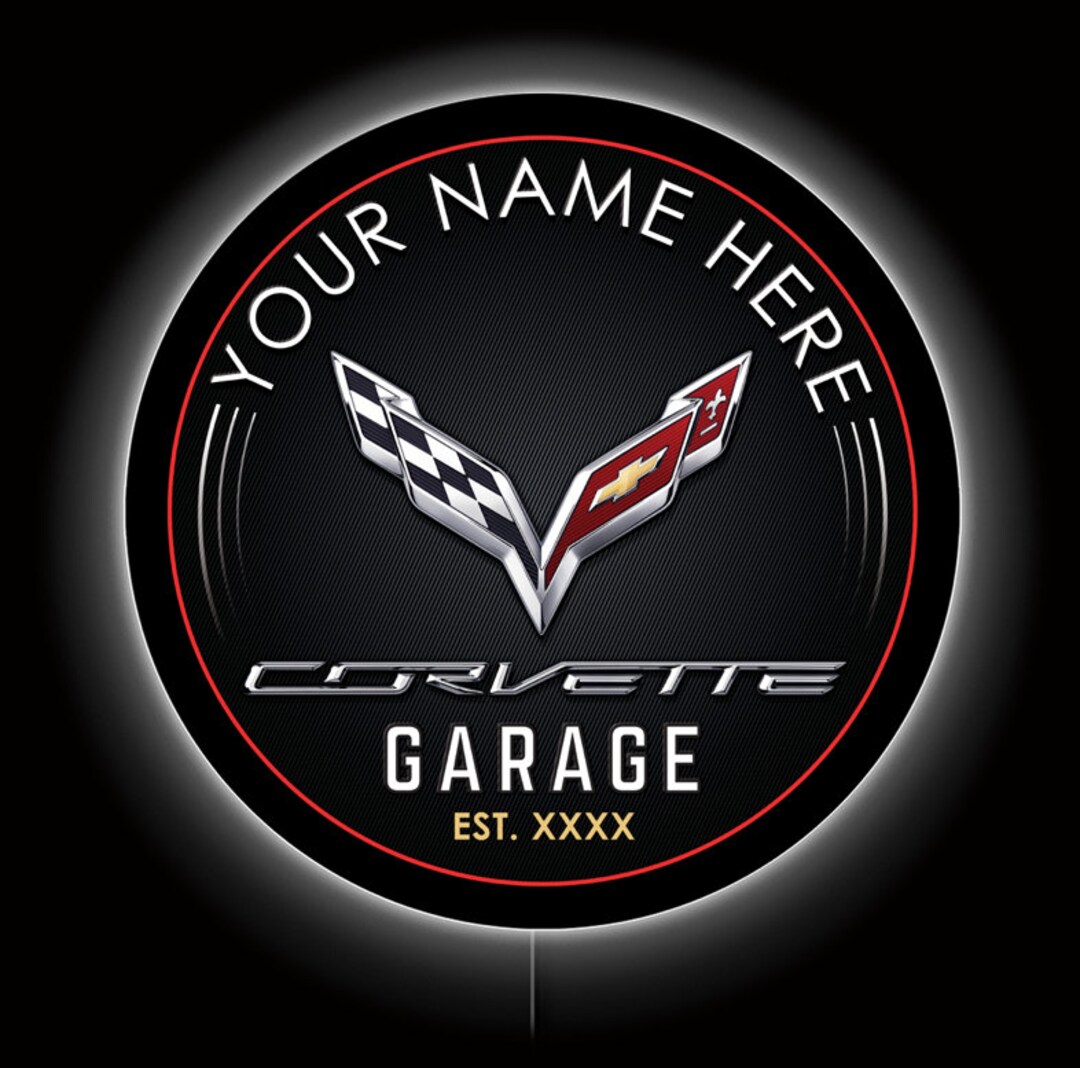 Black Corvette LED 23" LED Custom Sign - Etsy