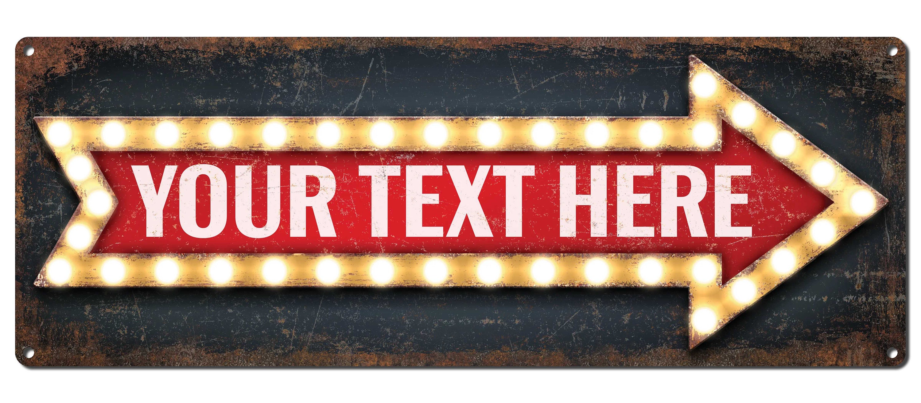 Marquee Arrow (right) Custom Metal Sign - Etsy