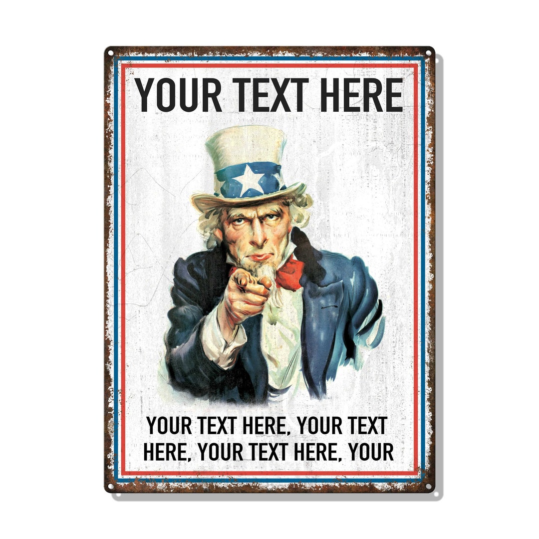Uncle Sam Custom Metal Sign - Etsy