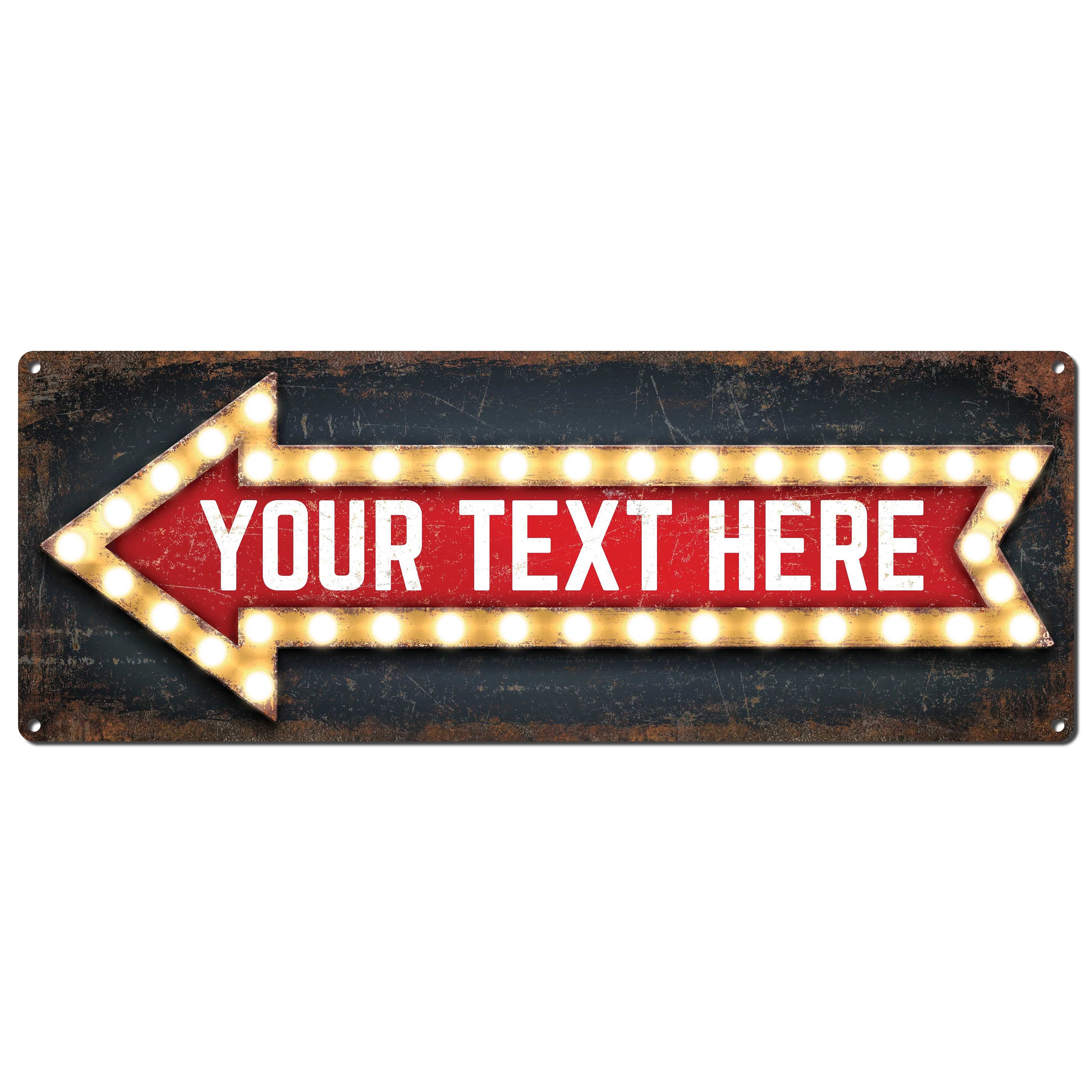 Marquee Arrow (left) Custom Metal Sign - Etsy