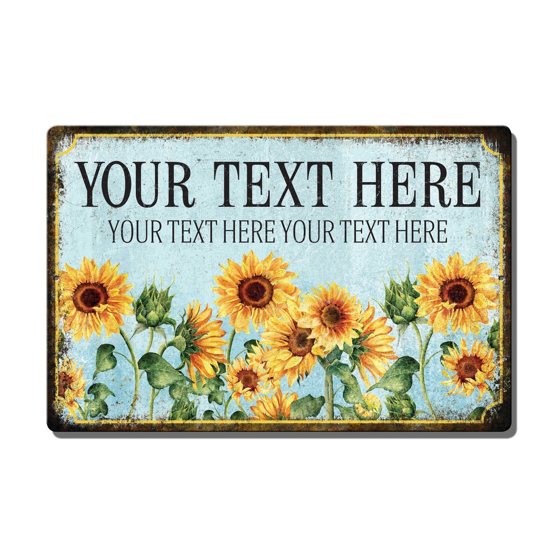 Sunflower Custom Metal Sign - Etsy