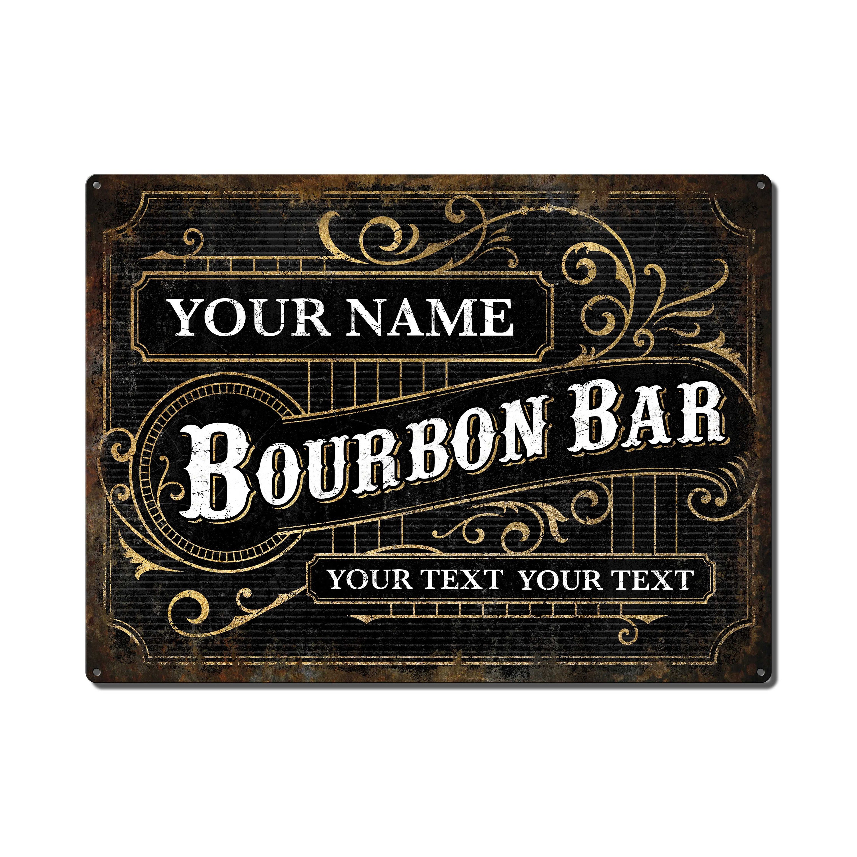 Bourbon Bar Custom Metal Sign - Etsy