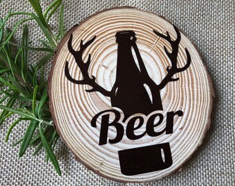 Custom Monogram Engraved Live Edge Wood Coaster Set - Etsy