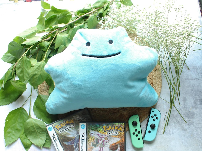 Ditto Plush Pillow: Handmade 14" X 8" Pillow for Pokemon Fans and ...