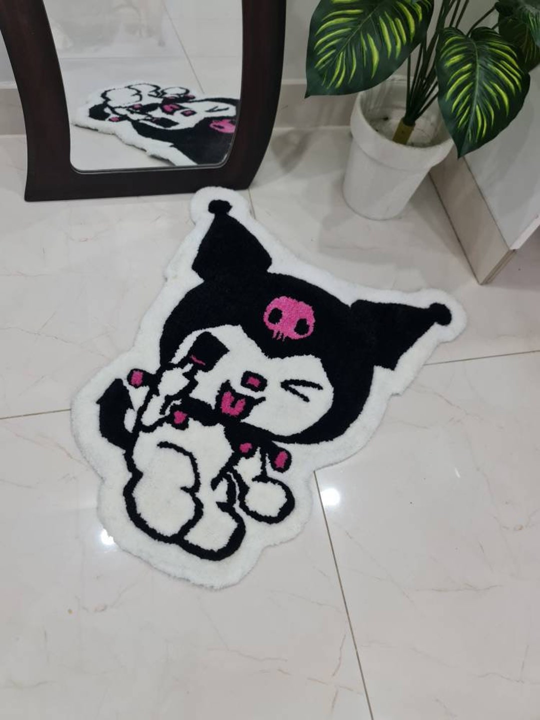 Kuromi Rug Handmade Tufted Rug Room Decor Unisex Comics Cartoon Fan ...