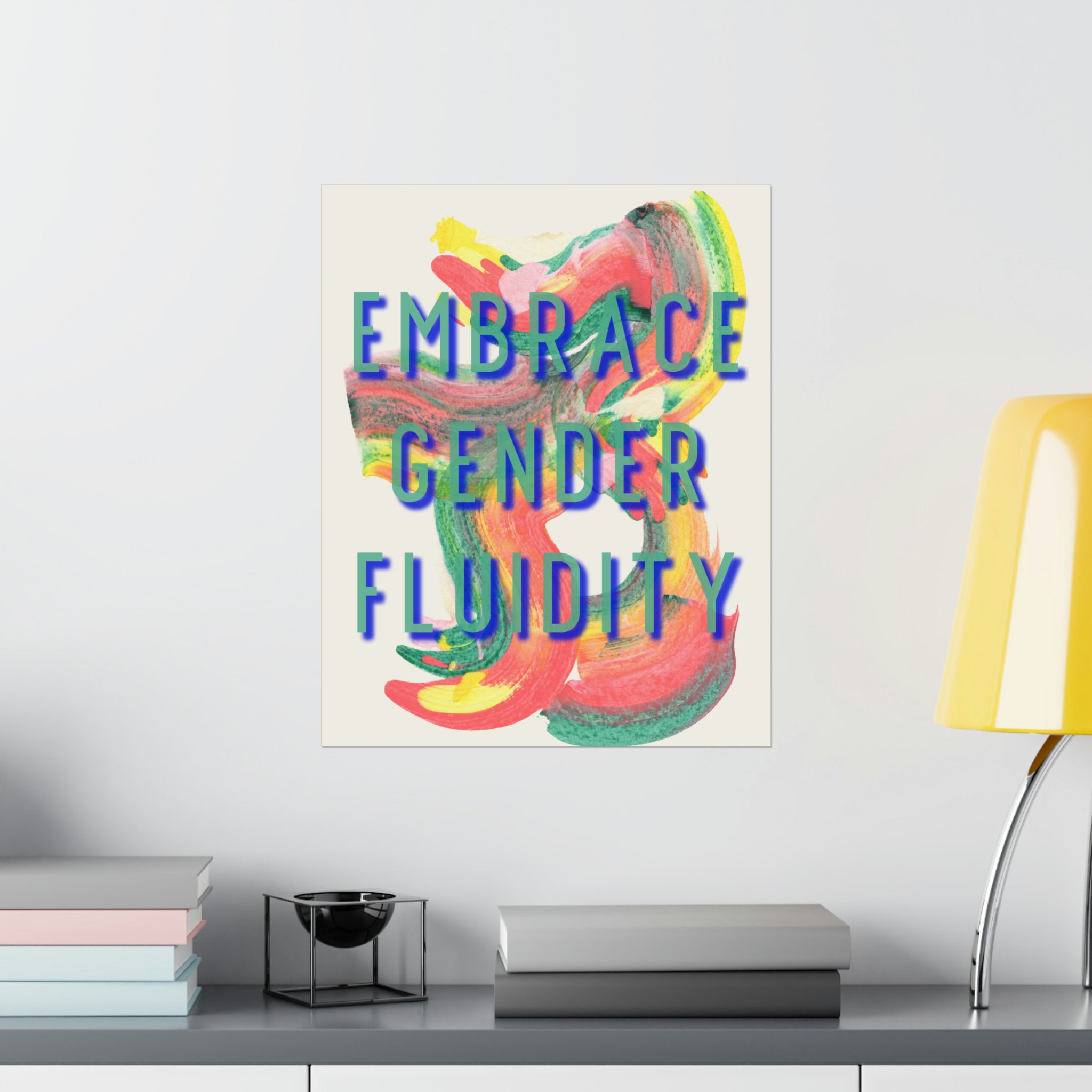 Embrace Gender Fluidity Print LGBTQ Transgender Ally Abstract Gay ...