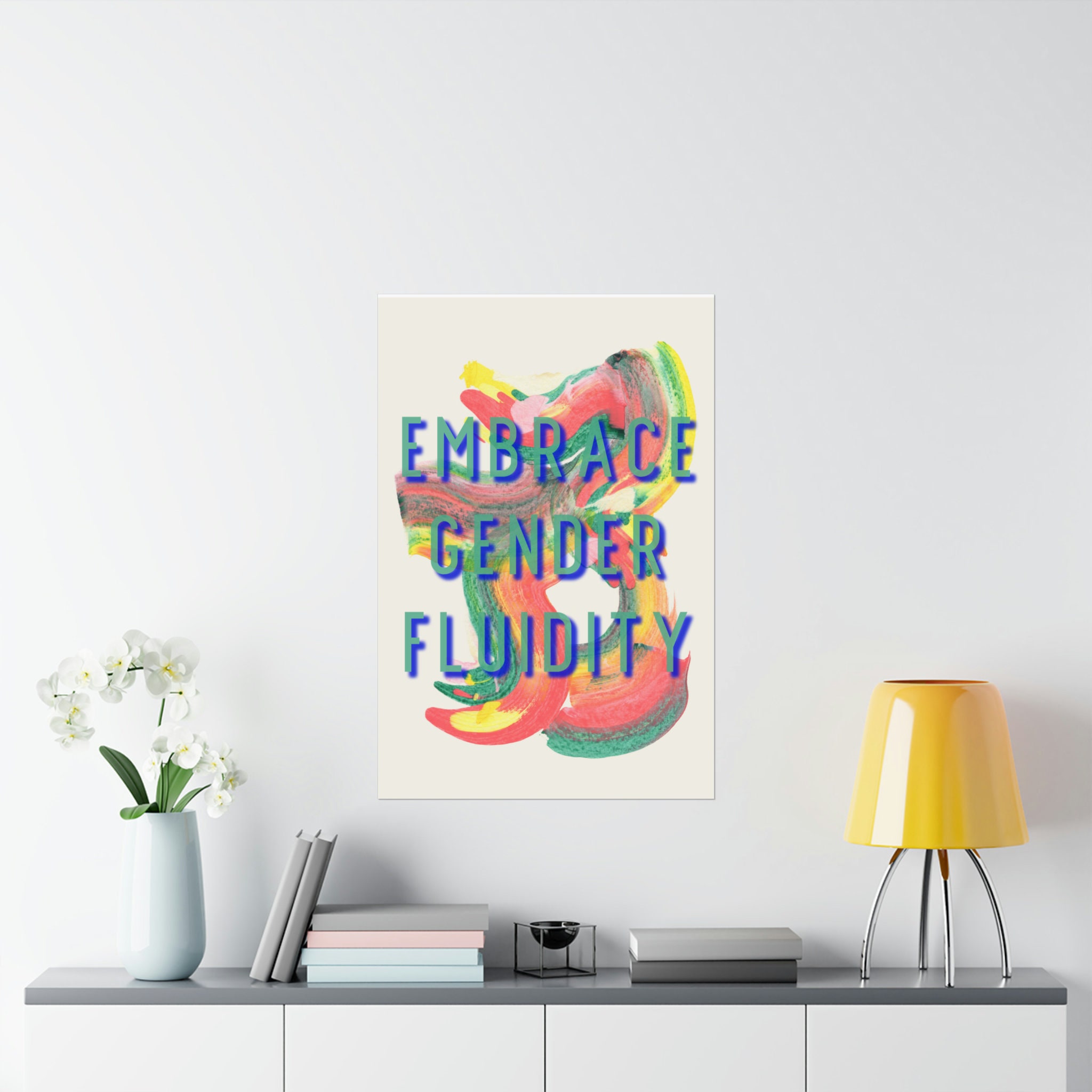Embrace Gender Fluidity Print LGBTQ Transgender Ally Abstract Gay ...