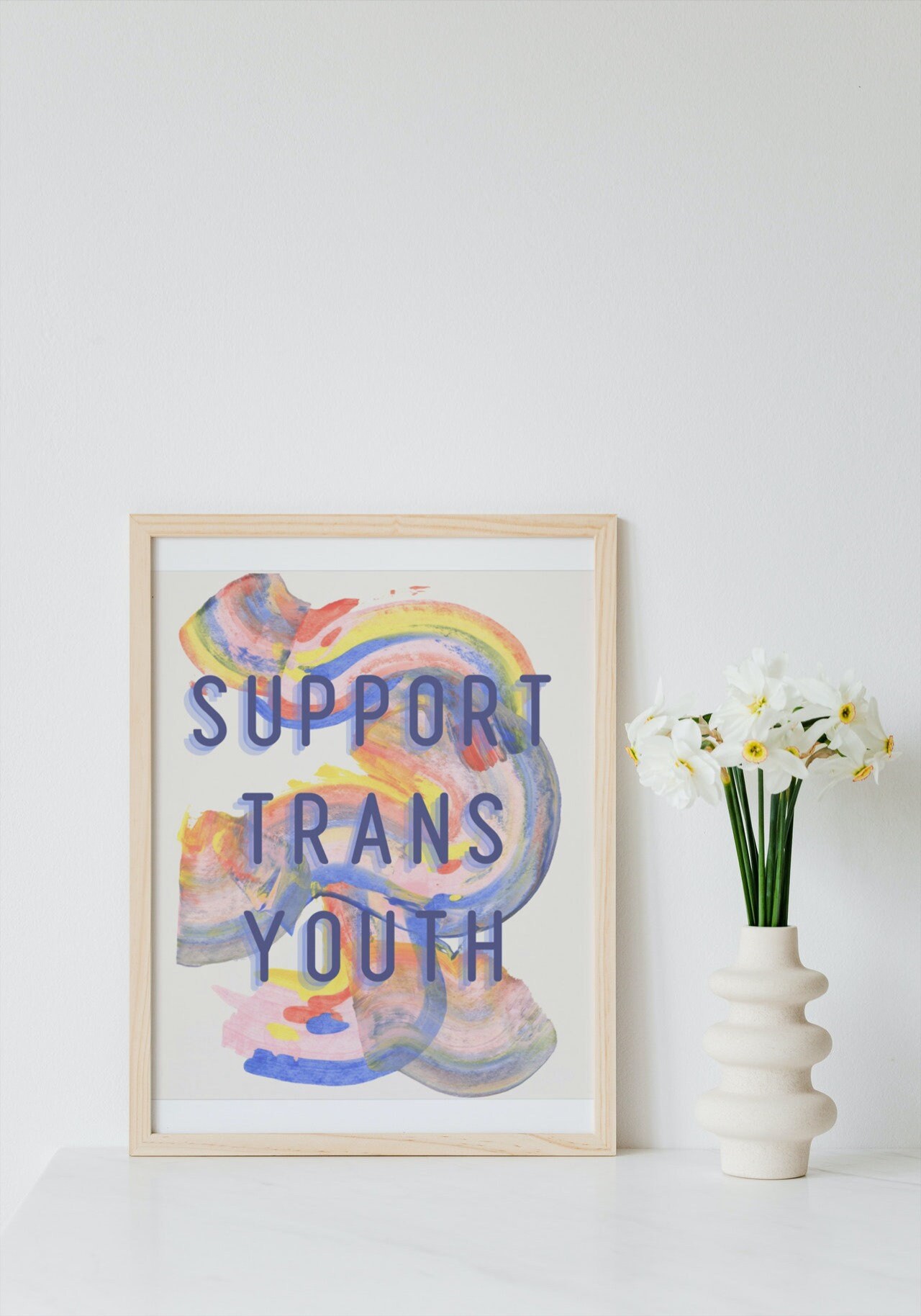 Printable Art Support Trans Youth Poster Print LGBTQ Transgender Ally ...