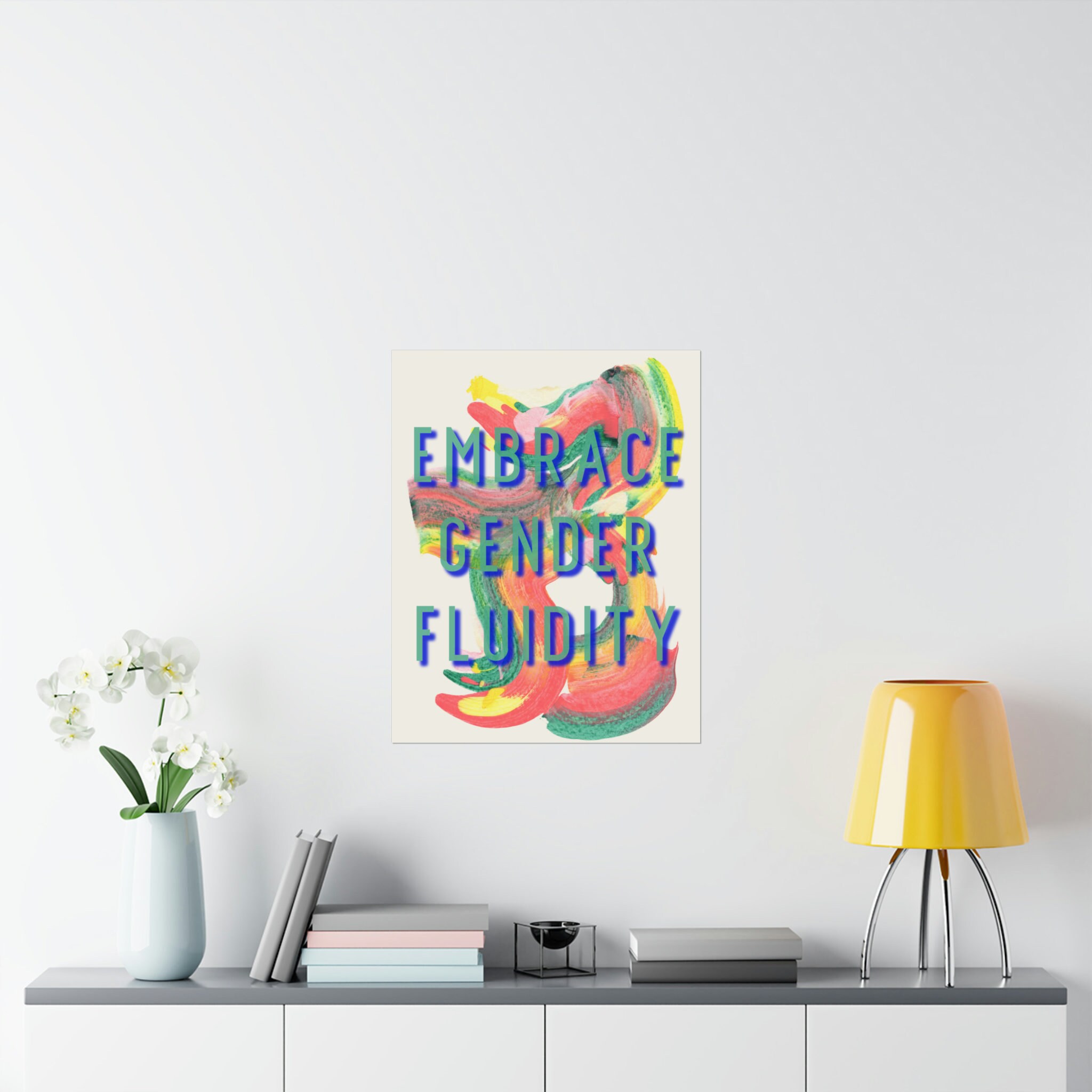 Embrace Gender Fluidity Print LGBTQ Transgender Ally Abstract Gay ...