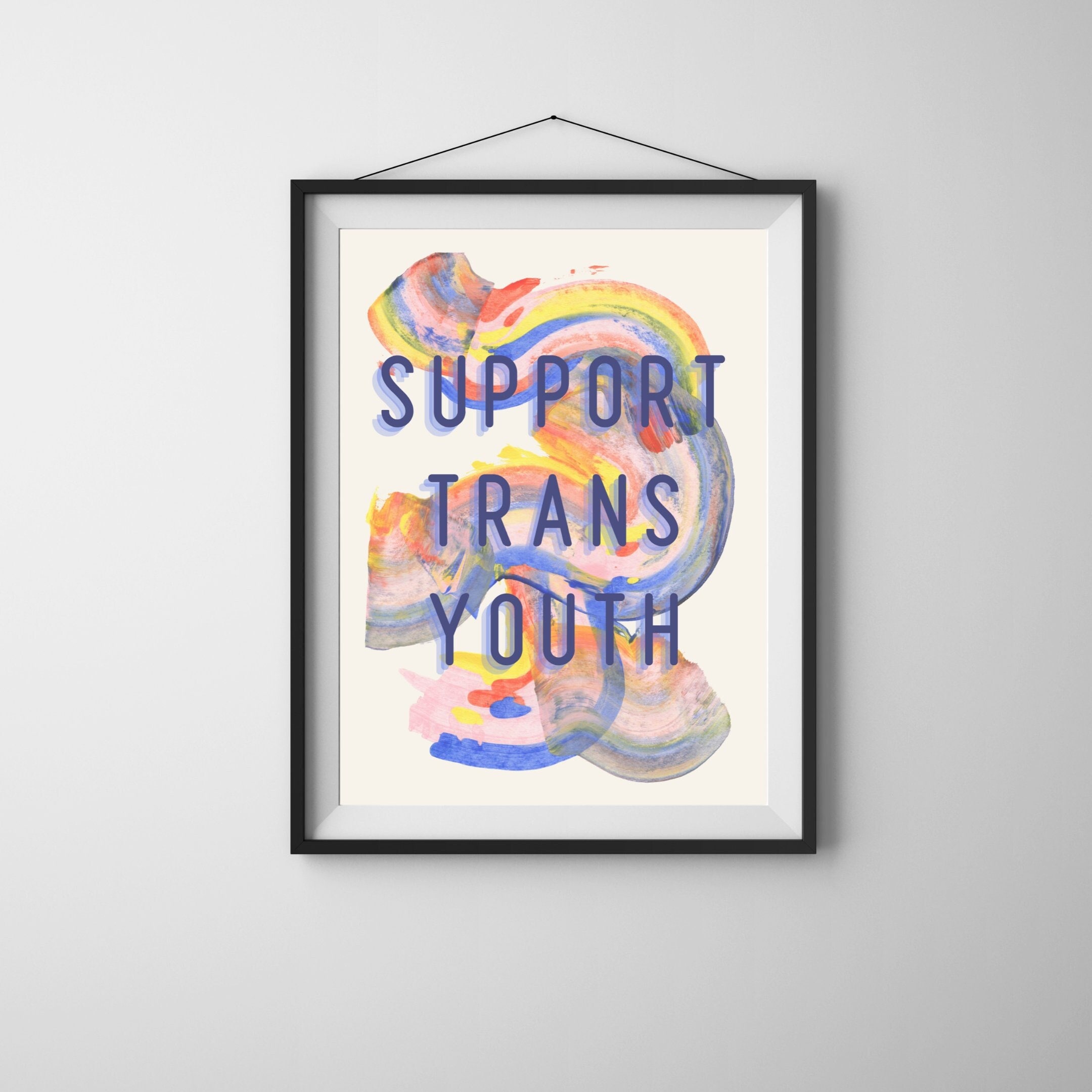 Printable Art Support Trans Youth Poster Print LGBTQ Transgender Ally ...