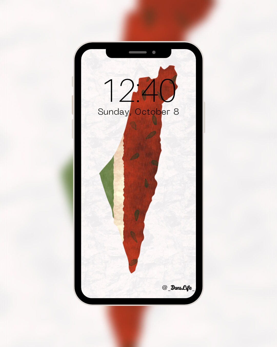 Palestine Watermelon Map Lock Screen / Wallpaper for Your Phone. - Etsy