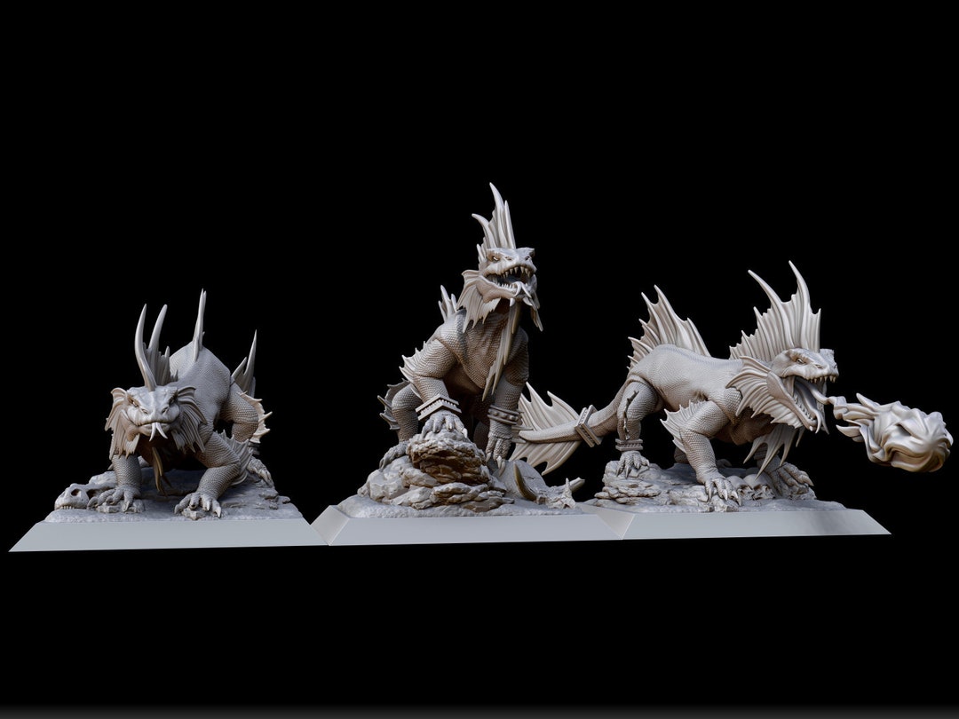 Lost Temple Salamander Lizardmen, Raven Twin Miniatures Official - Etsy