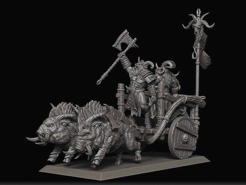 Beastmen Chariot of Chaos, Raven Twin Miniatures Official - Etsy