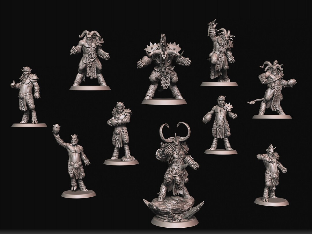 Beastmen Football Team of Minotaurs, Raven Twin Miniatures Official - Etsy