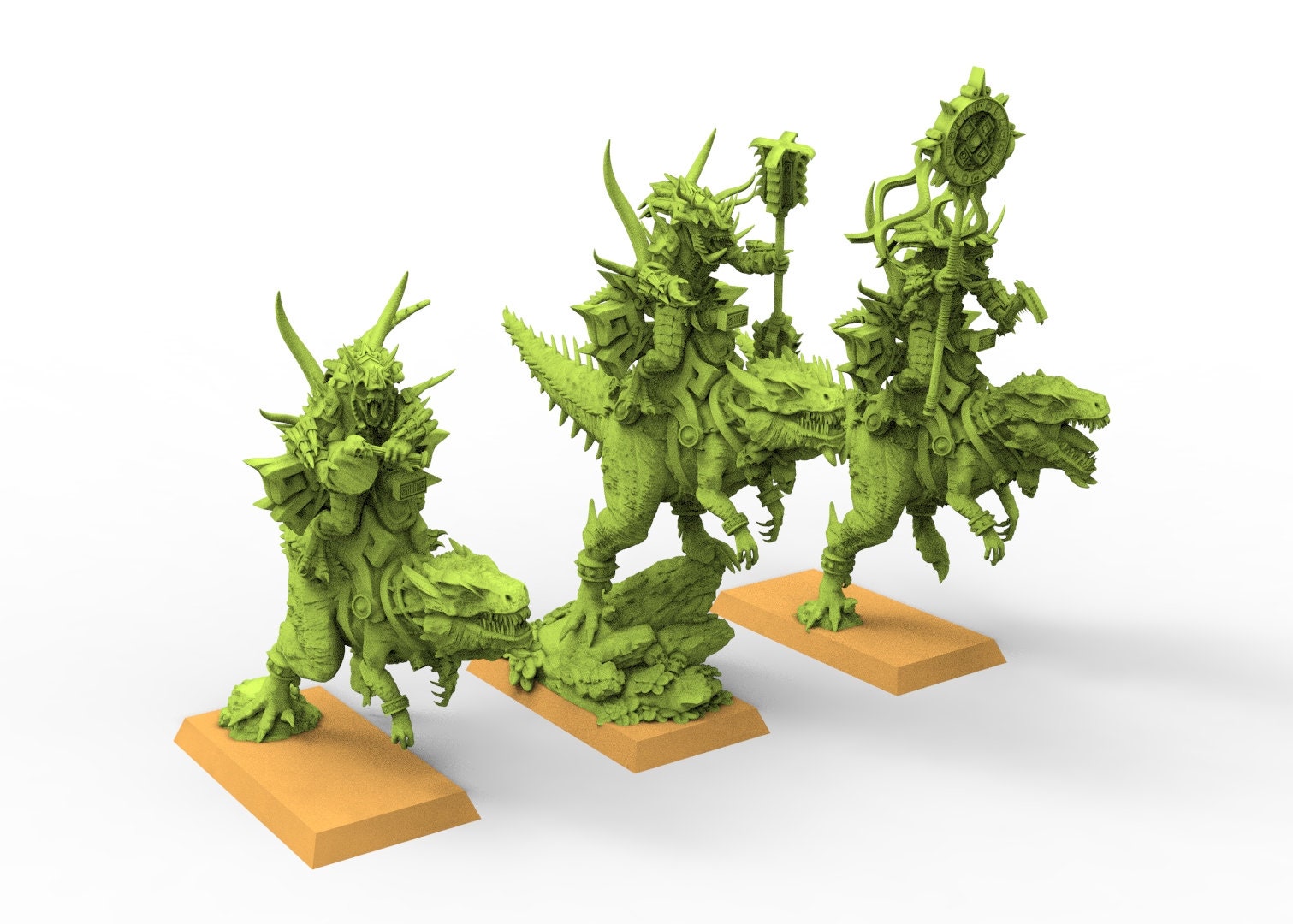 Lost Temple Saurian Raptor Riders Lizardmen, Raven Twin Miniatures ...