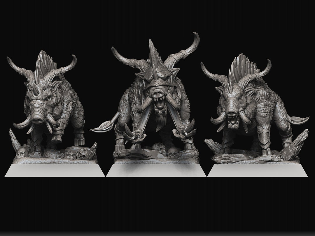 Beastmen Warboars, Raven Twin Miniatures Official - Etsy