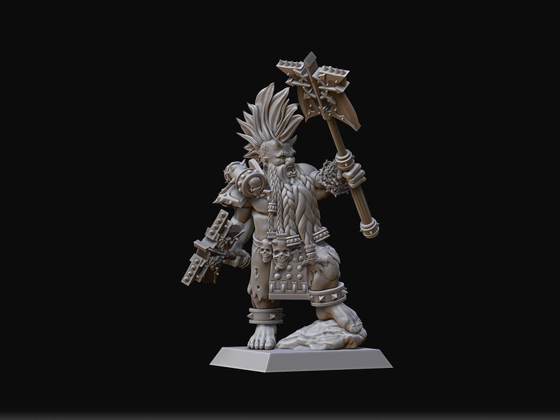 Infernal Dwarves Infernal Dwarf Slayer Hero , Raven Twin Miniatures ...