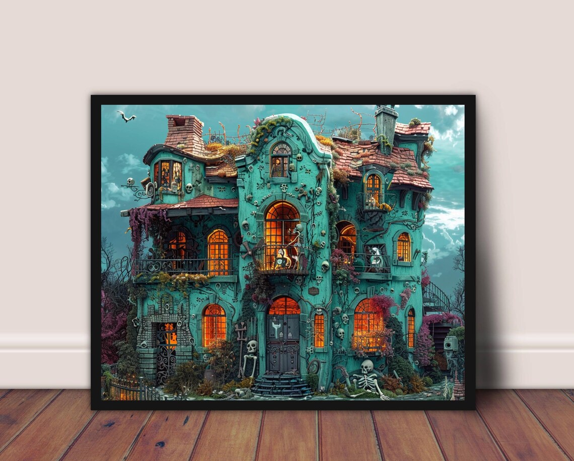Printable "spooky Manor" Wall Art Painting Magical Fantasy Haunted ...