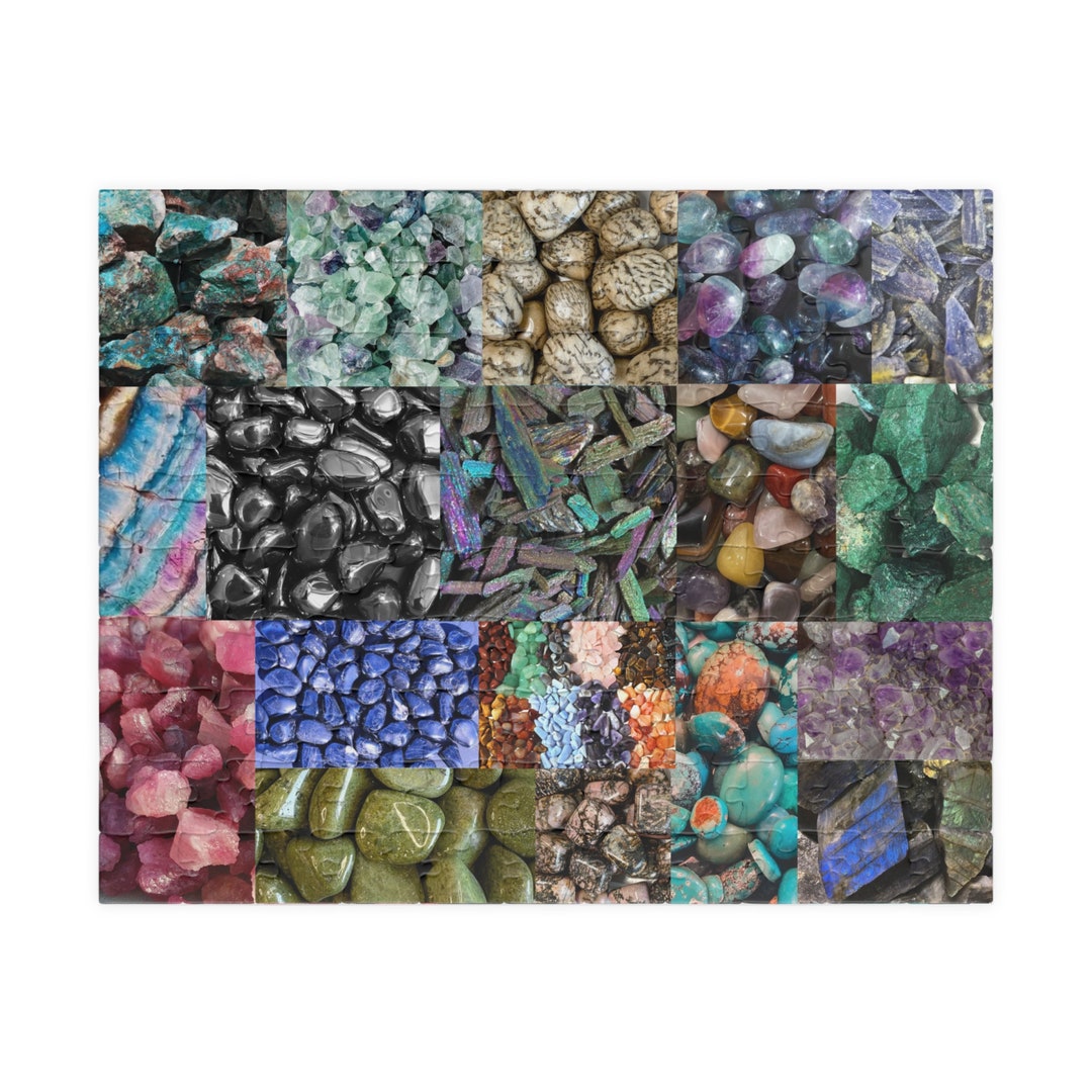 Gemstone Collage Adults Puzzle Magical Art Family Fun Unique Decoration ...